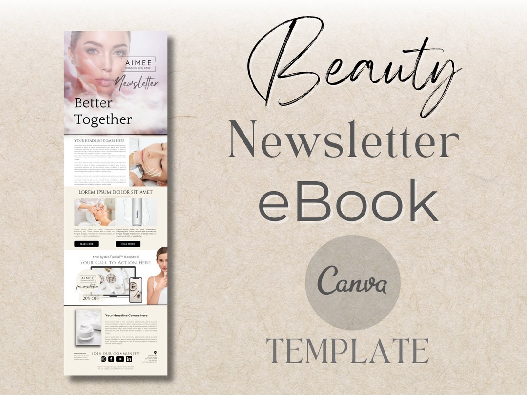 Beauty Canva Editable Email Design Newsletter, Skincare, Cosmetic ...