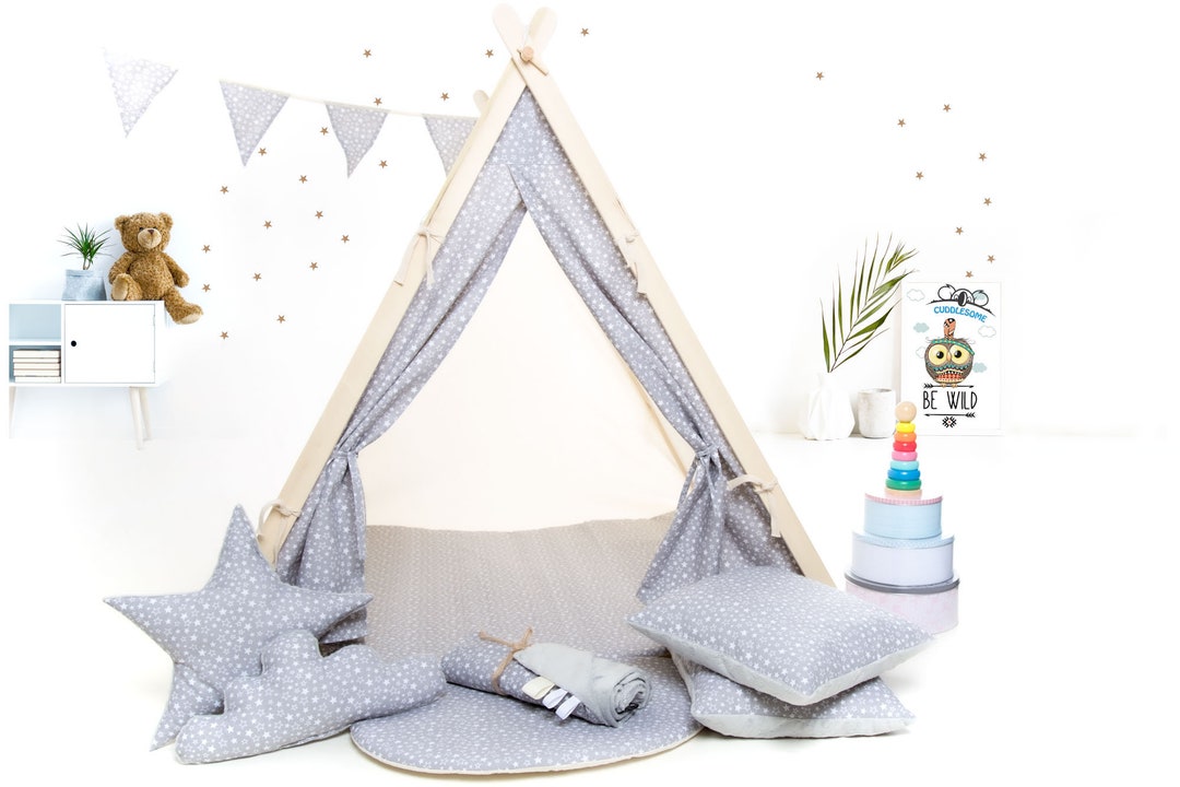 Tienda de tipis gris para niños de Cuddlesome / cama Montessori / niños ...