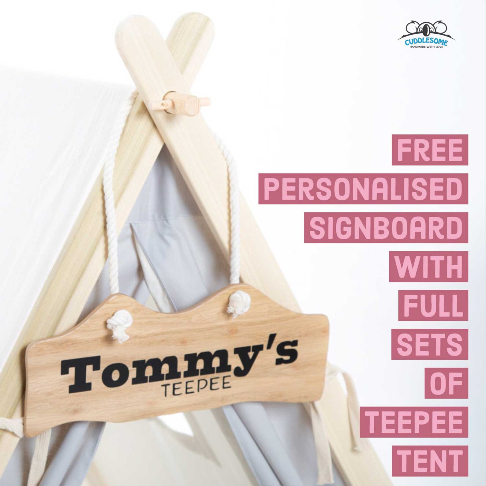 Teepee Tent Signboard by Cuddlesome/ Personalised Door Sign/ - Etsy UK