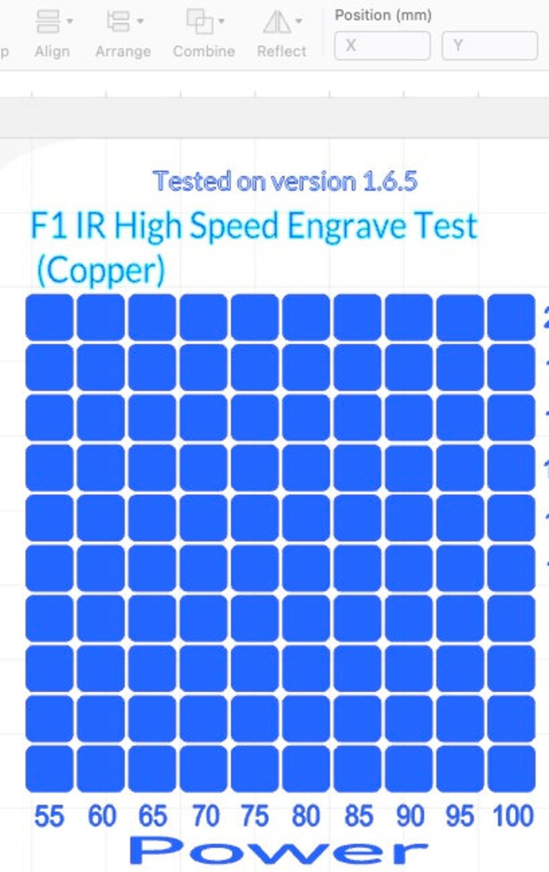 Xtool F1 Engraving and Cut Test Grid Blue & IR Test Grid - Etsy Australia