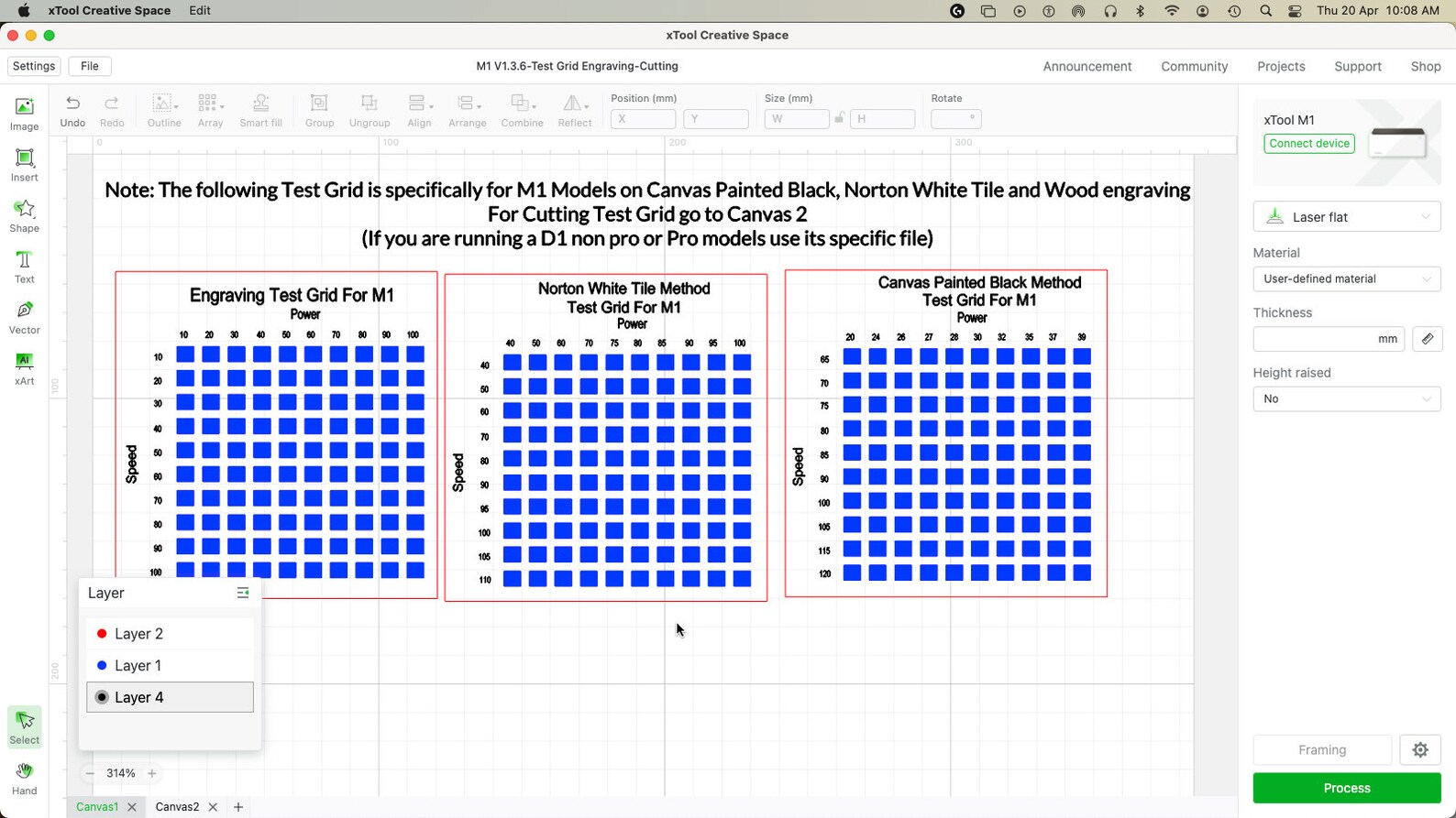 Speed & Power Test File V1.5.3 Latest Ver- (XCS) XTOOL Creative Space ...