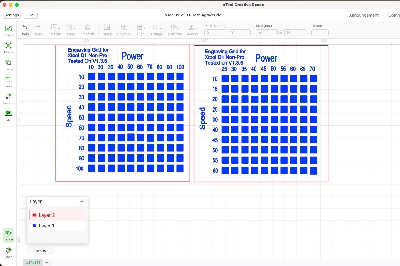 Speed & Power Test File V1.3.6 Latest Ver XCS XTOOL - Etsy