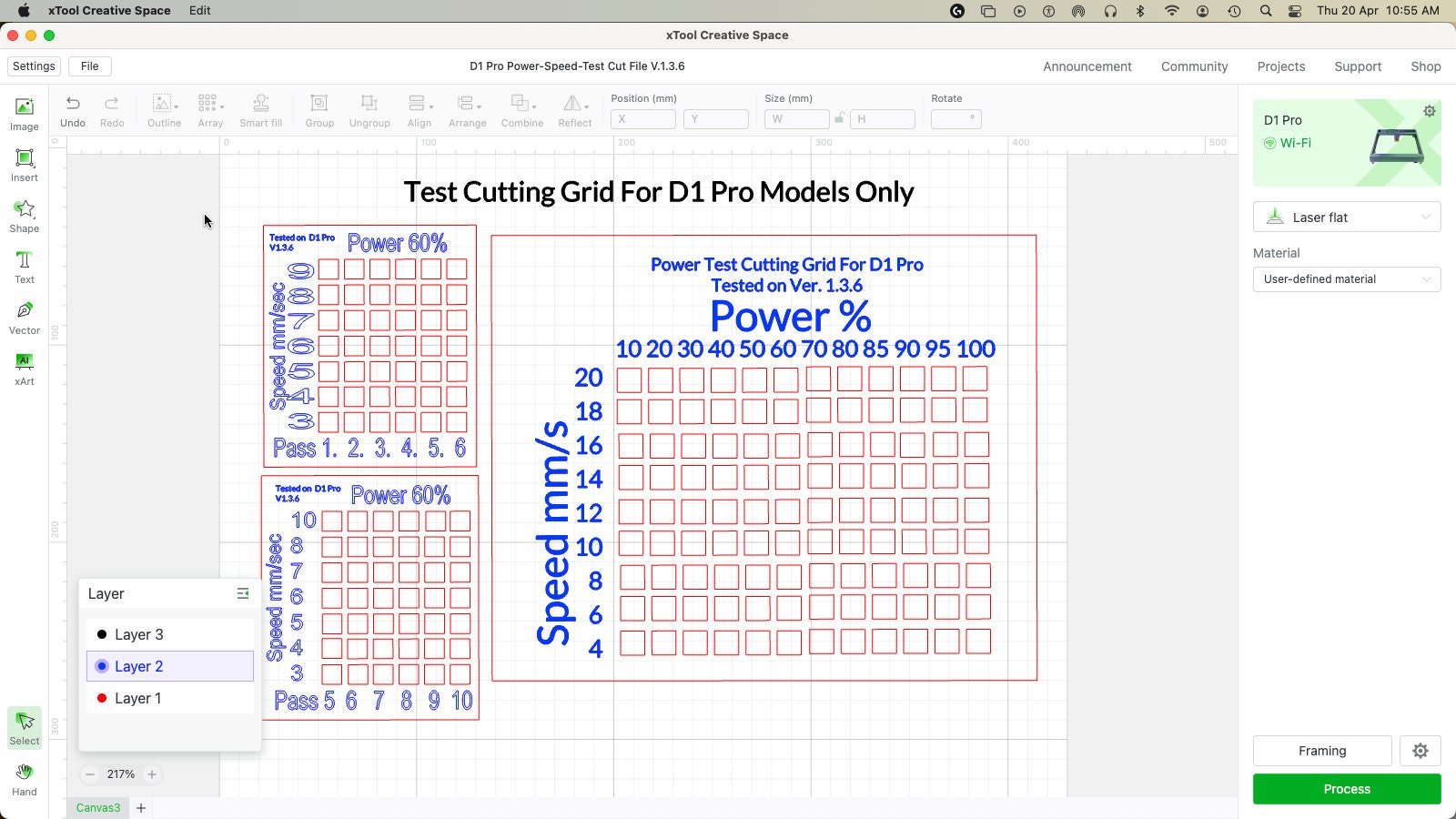 Speed & Power Test File V1.5.3 Latest Ver- (XCS) XTOOL Creative Space ...