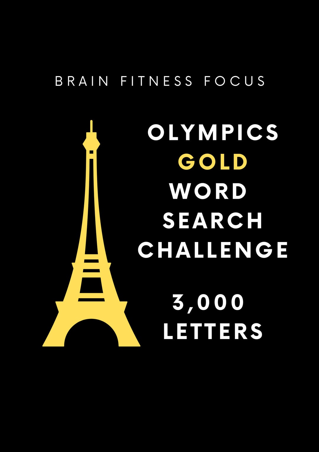Olympics Word Search 3000 Letters Gold Edition 60x50 Grid Extremely ...
