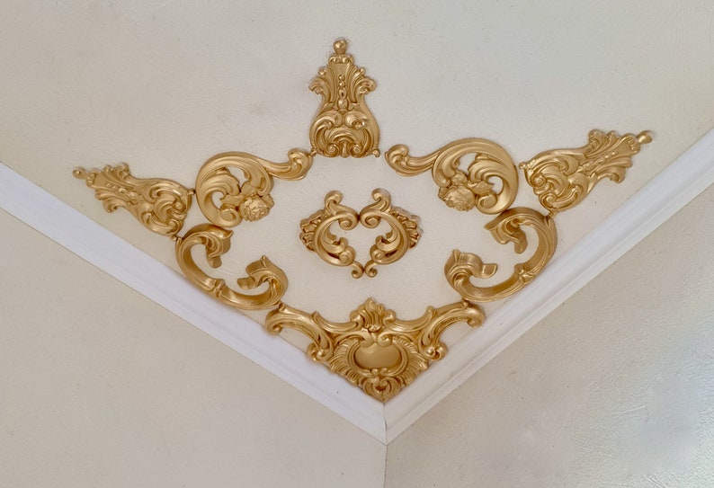 Fantastic Stucco Corner for the Ceiling in White Gold or - Etsy