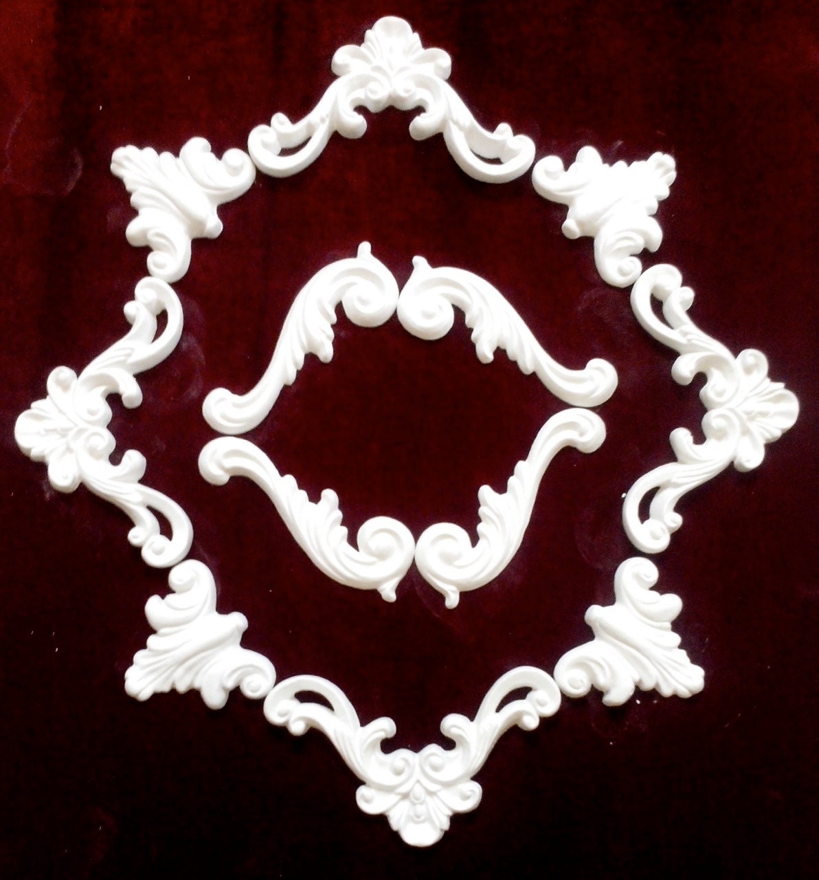 Gips Verzierung Dekor Ornament Stuck gips Relief Stuckdekor - Etsy.de