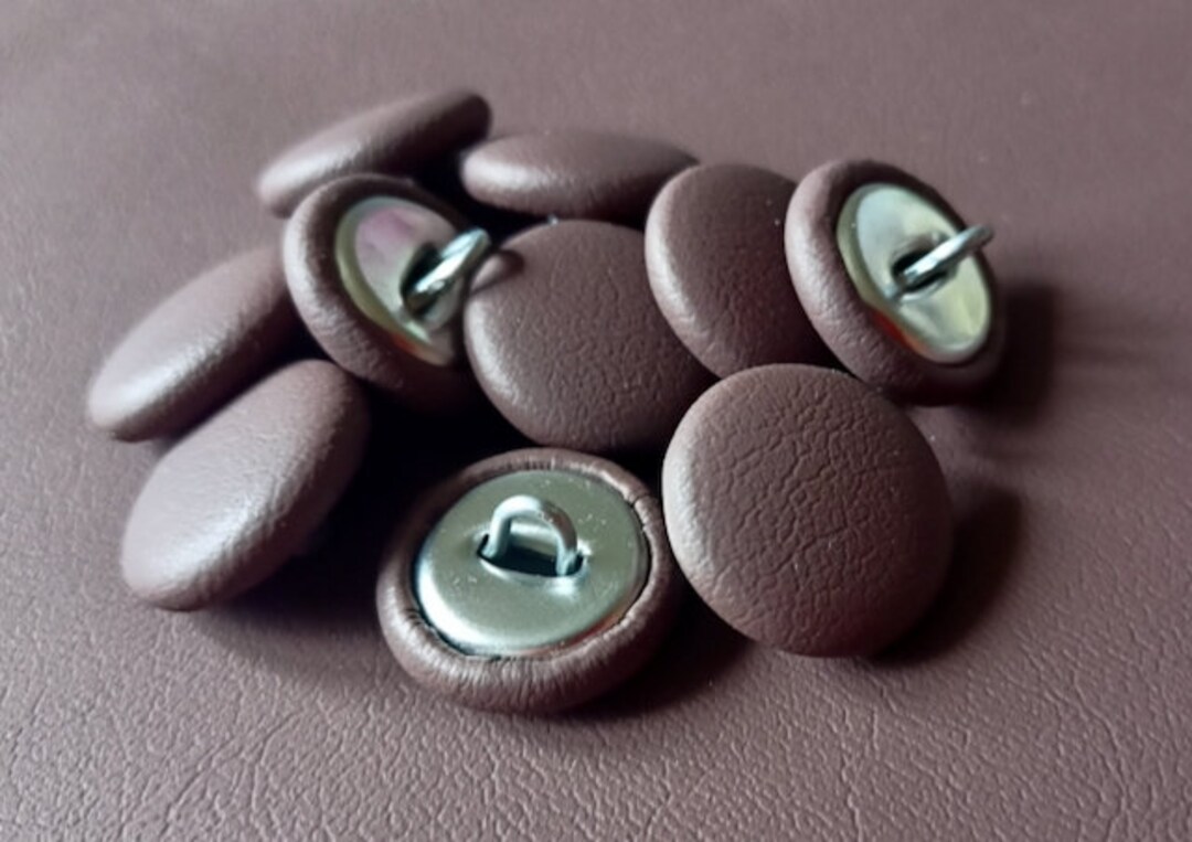 Button Buttons Eyelets Upholstery Button Leather Brown - Etsy