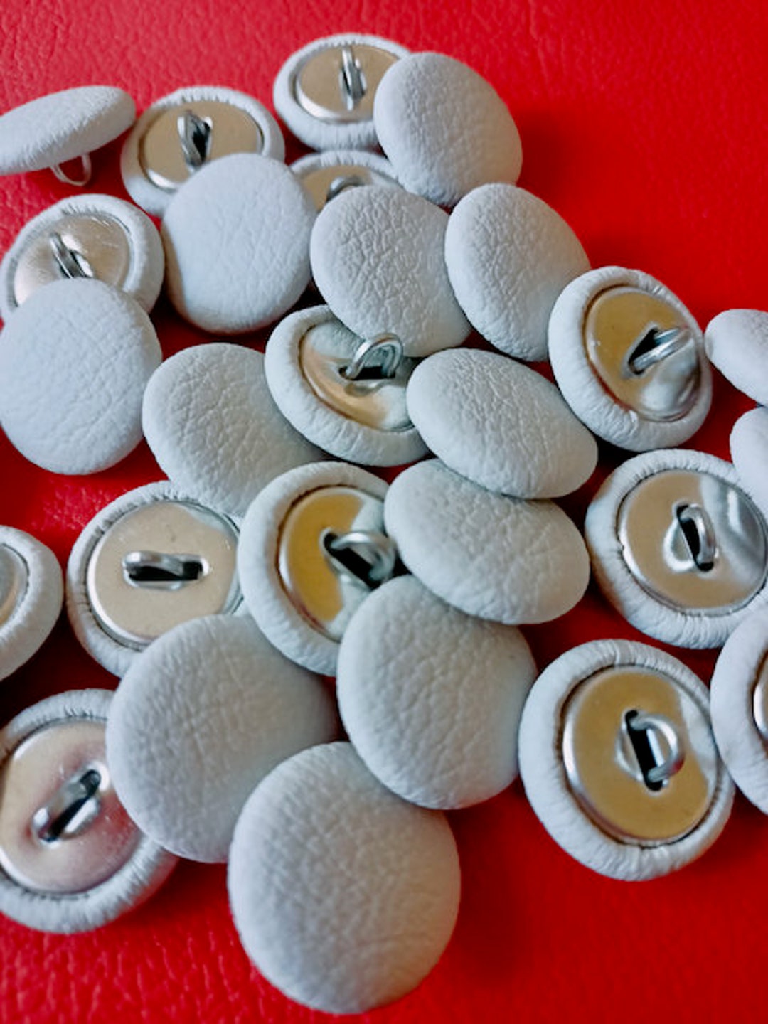 Button, Buttons, Eyelets, Upholstery Button, Leather, Grey, Oyster - Etsy