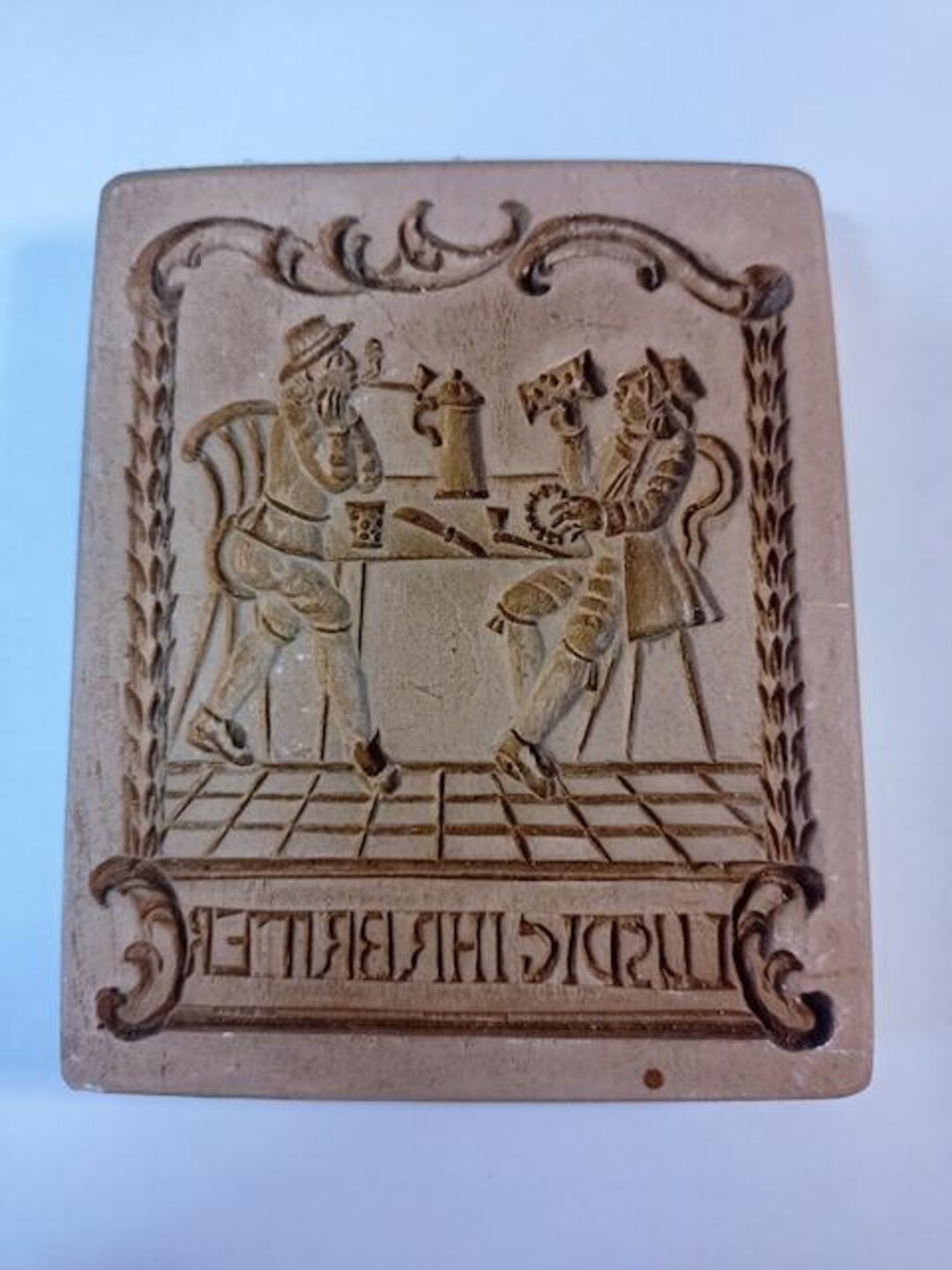 Rare Vintage German Ceramic Springerle Cookie Stamp Press Mold Medieval ...