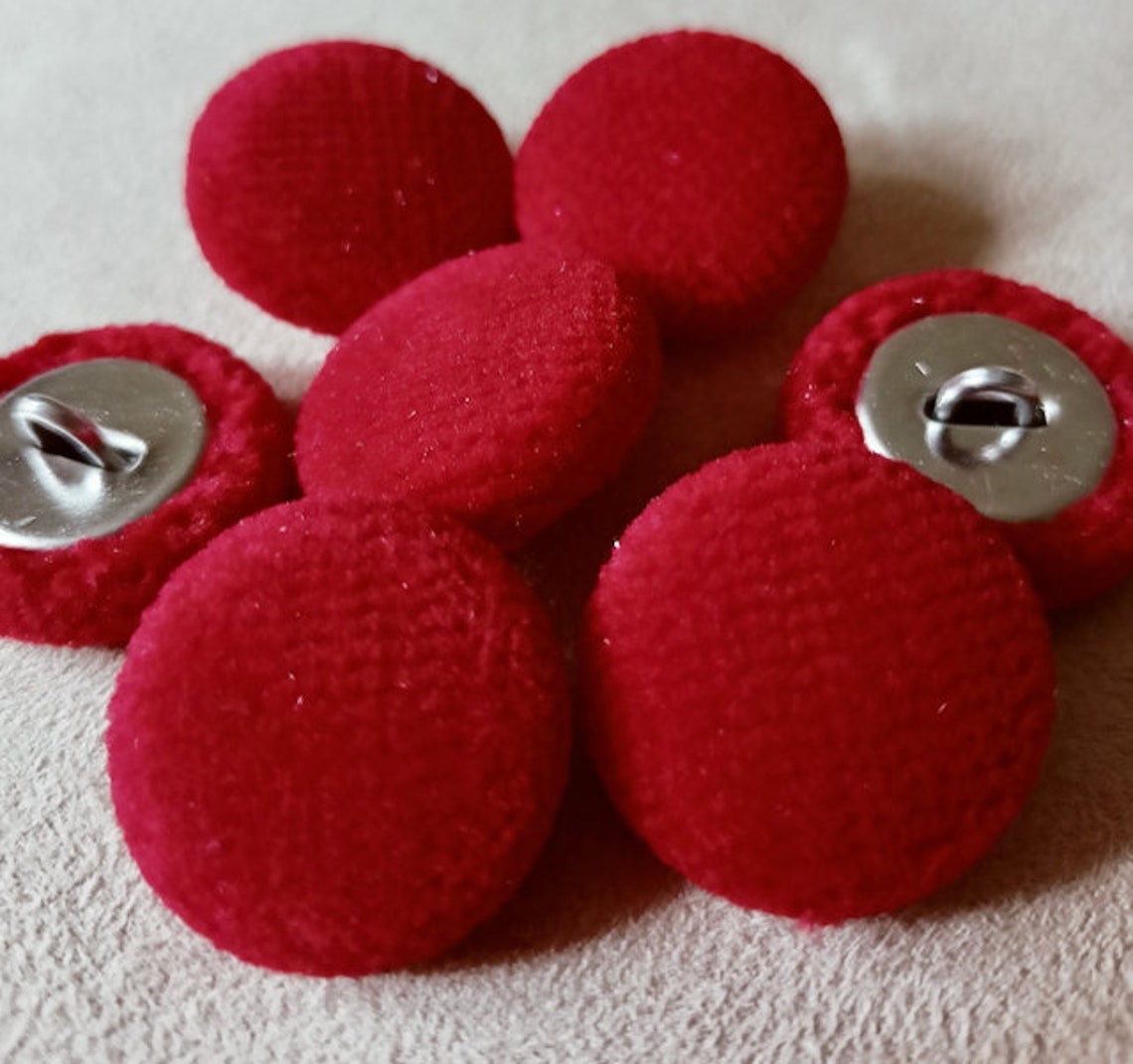 Button, Buttons, Eyelets, Upholstery Button, Velvet, Red, 20/24 Mm - Etsy