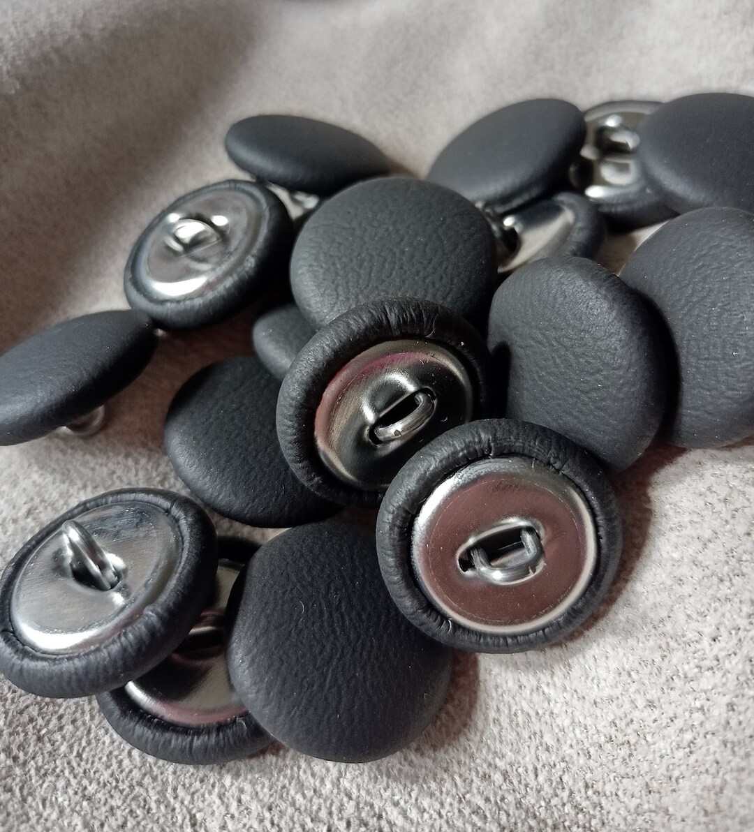 Button, Buttons, Eyelets, Upholstery Button, Leather, Black - Etsy