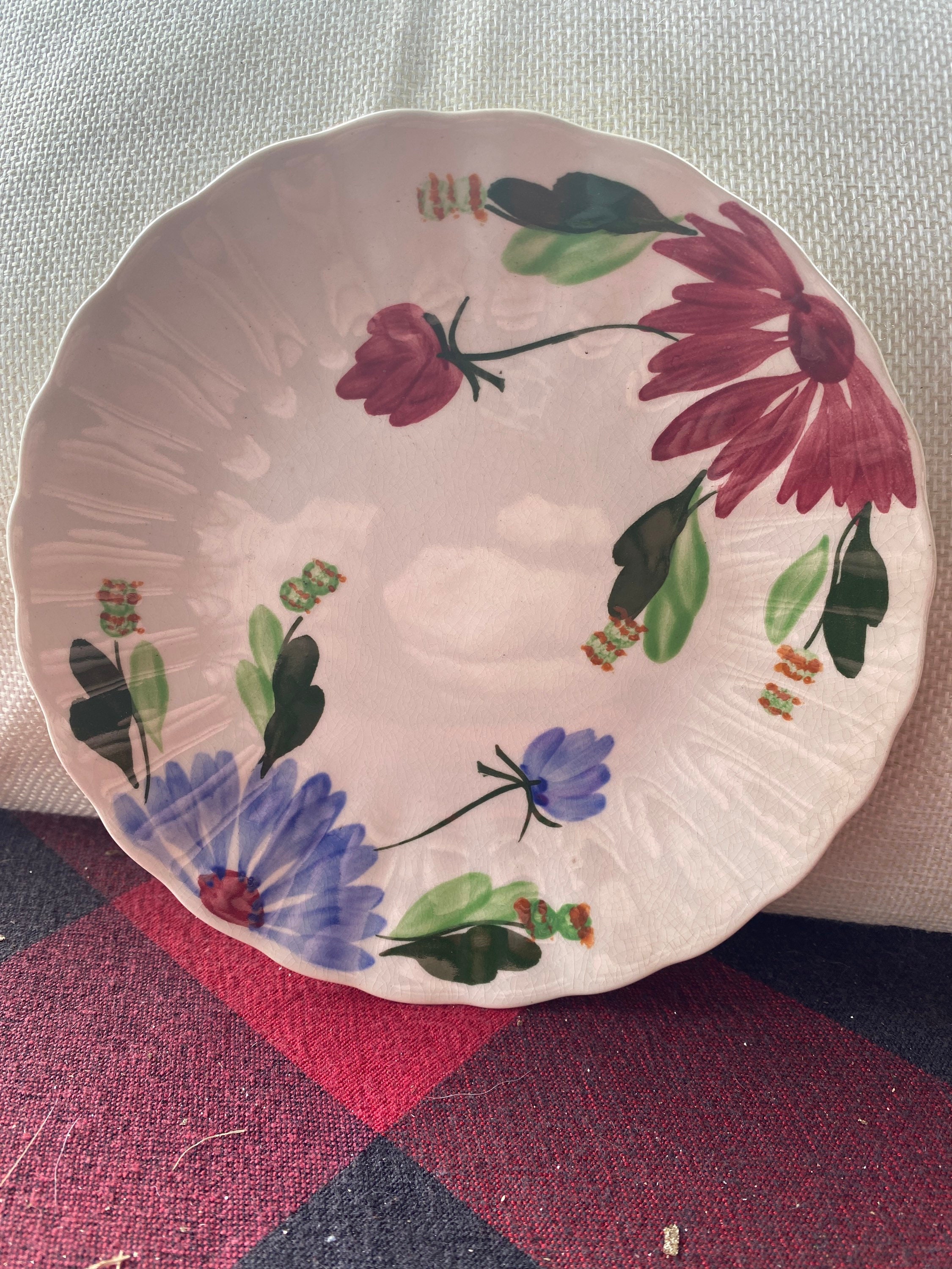 Blue Ridge Hand-painted Southern Potteries Plate - Etsy