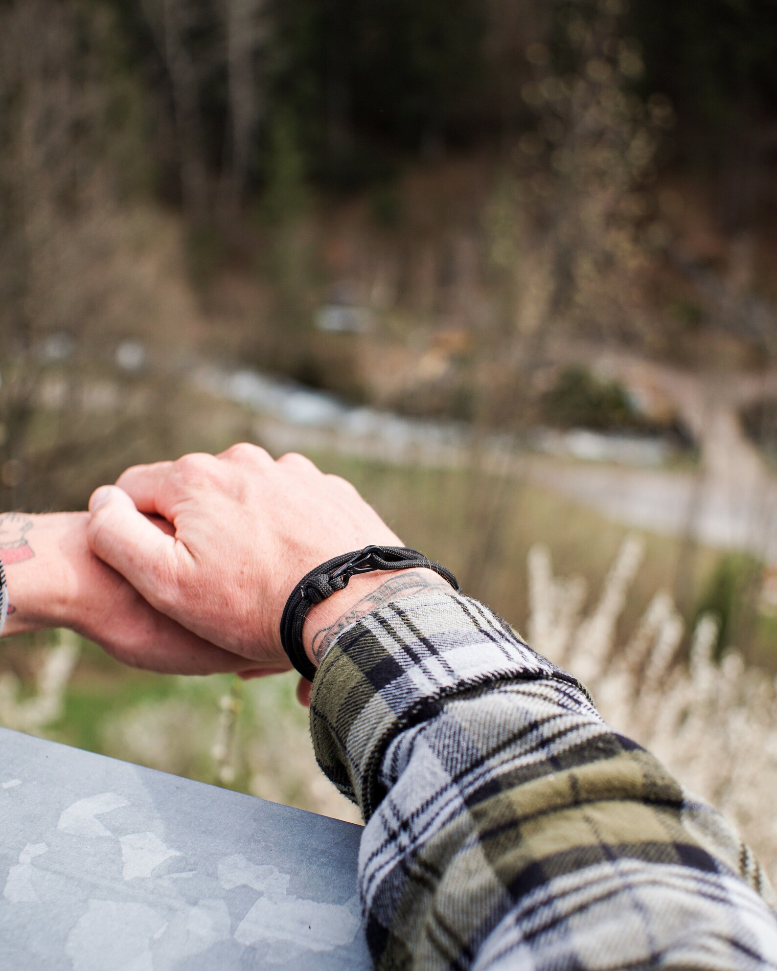 Black Rope Bracelet Paracord Bracelets Carabiner Bracelet - Etsy