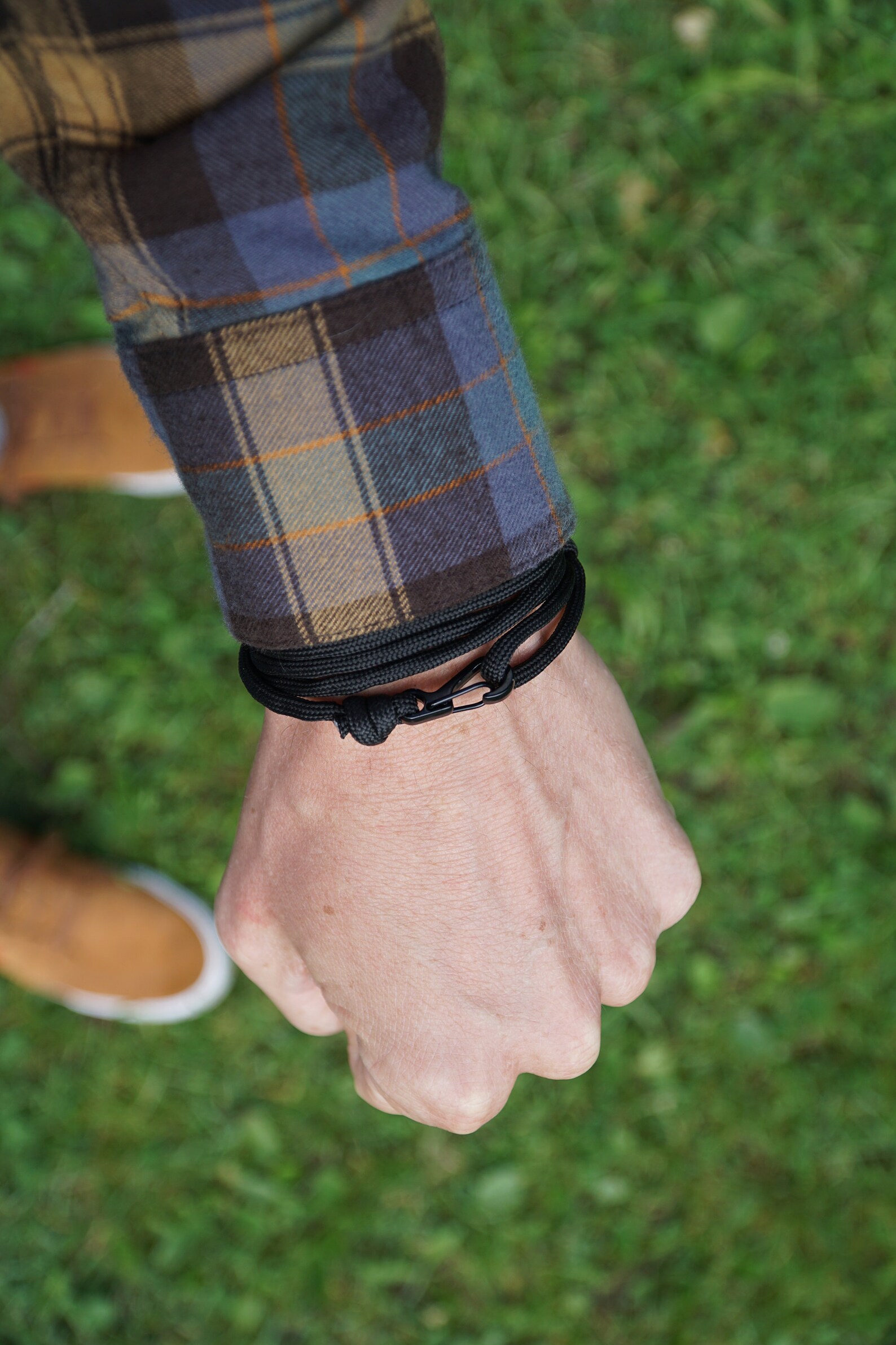 Black Rope Bracelet Paracord Bracelets Carabiner Bracelet - Etsy