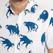 Mens 100% Cotton Short Sleeve Slim Fit Shirt Blue White Monkey Print - Etsy