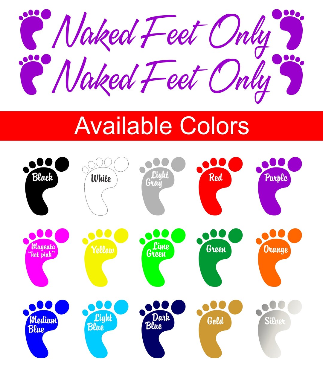 Set of 2 - Naked Feet Only Vinyl Boat Decals Stickers | Pick Size and ...