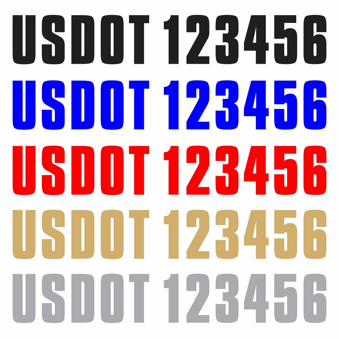 Pair - Custom USDOT Vinyl Numbers / Stickers Decals Lettering for Semi ...