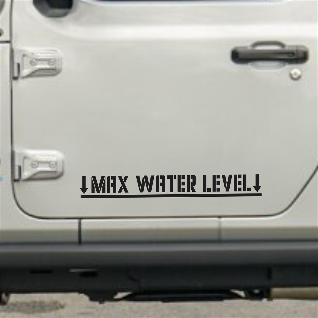 Set of 2 - Max Water Level 14"x2" Vinyl Lower Door Decals / Stickers - Etsy