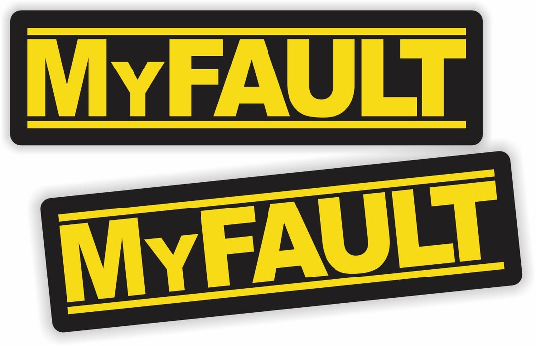 Pair - 1x3.5 Inch MY FAULT Funny Hard Hat Motorcycle Safety Helmet ...