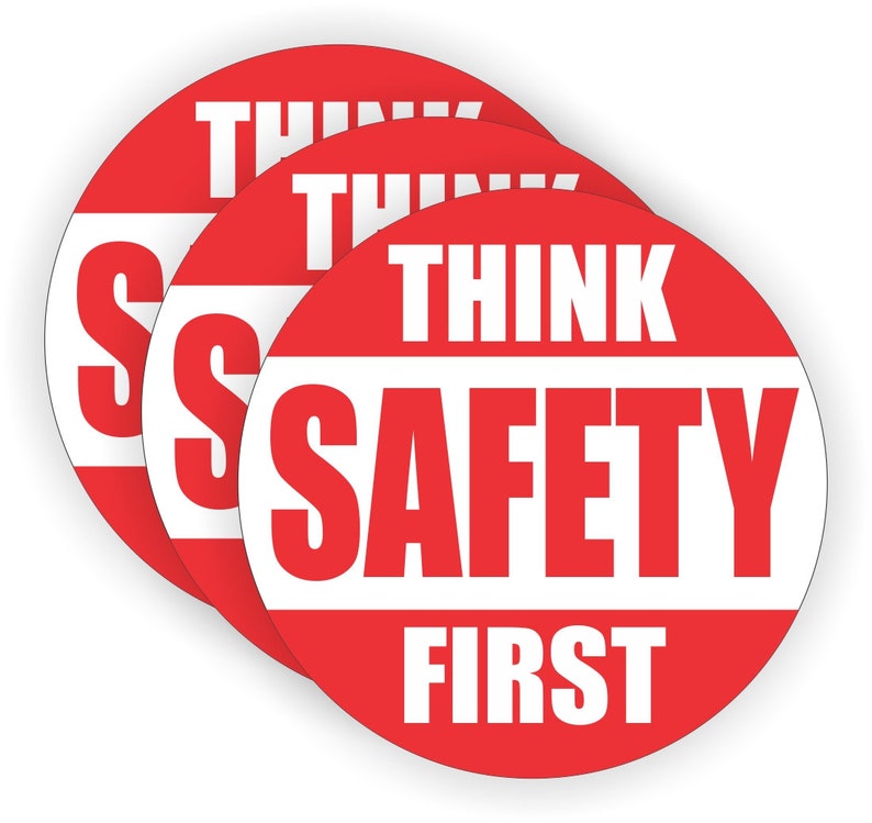 3-pack Think SAFETY FIRST Vinyl Hard Hat Stickers Vinyl - Etsy