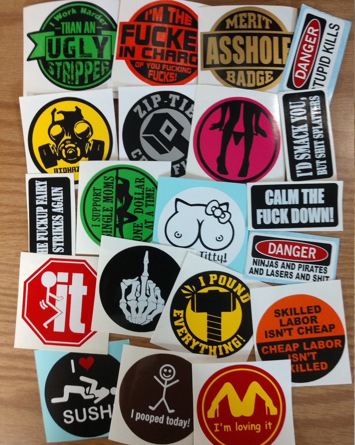 Sticker Pack 3 Lot of 20 Funny Crazy Hard Hat Stickers - Etsy
