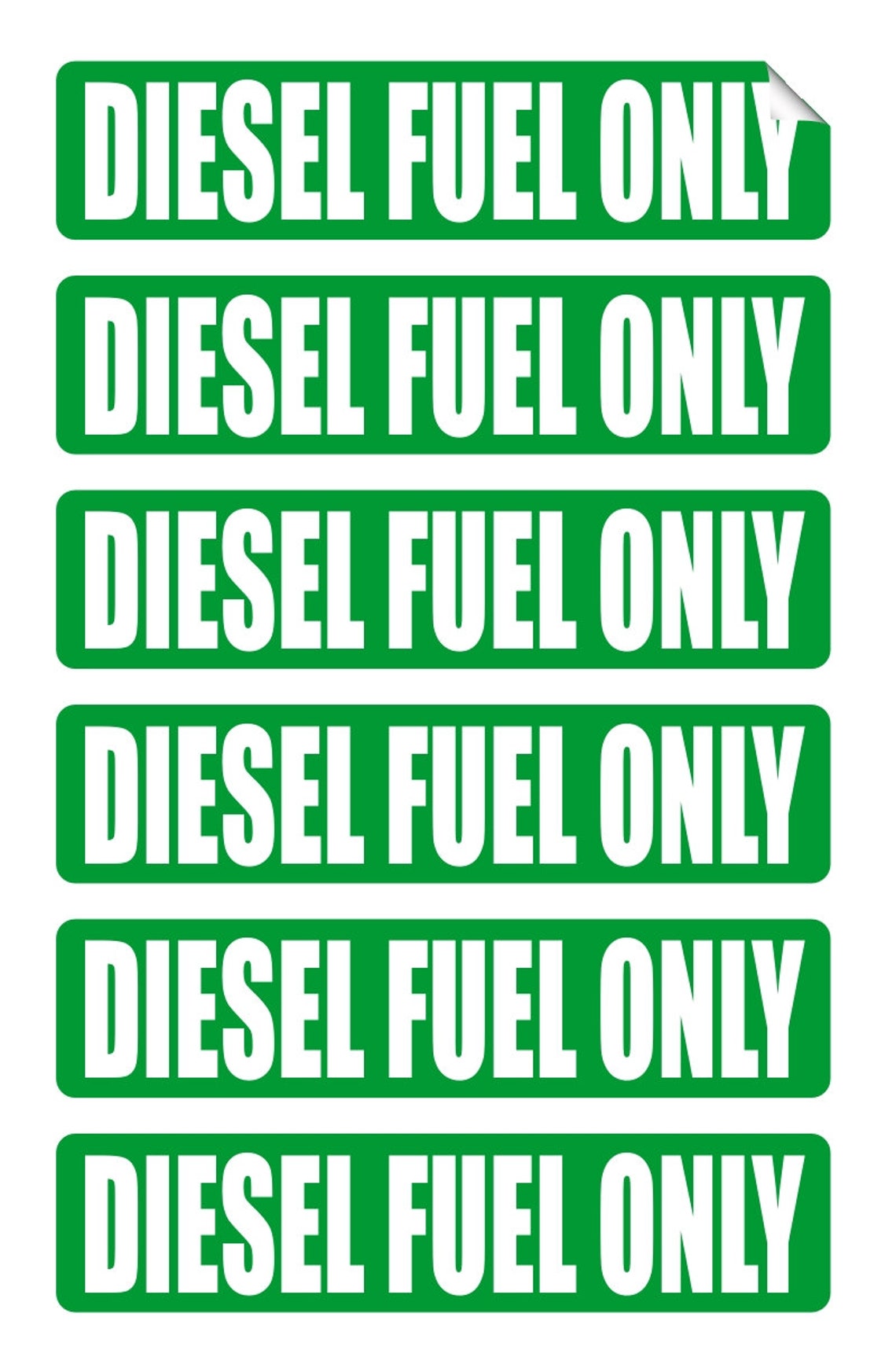 6-pack DIESEL FUEL Only Vinyl Stickers Decals Labels | Many Colors ...