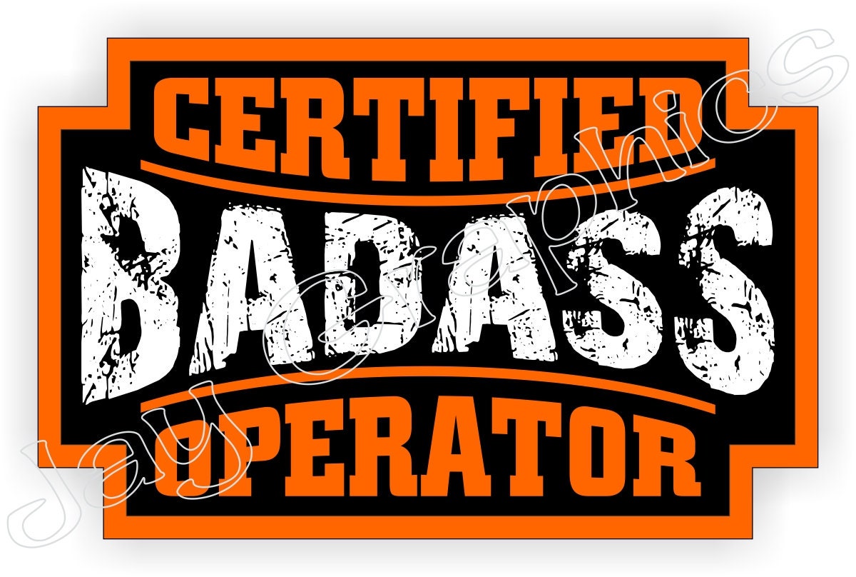 Badass OPERATOR Funny Hard Hat Sticker Motorcycle Welding | Etsy