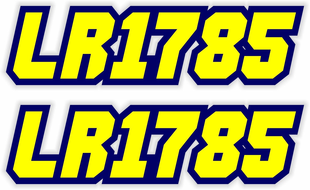 Any Color Combo Custom Printed Outlined SNOWMOBILE Registration Numbers ...