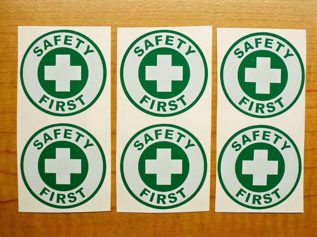 6-pack Funny Hard Hat Stickers | Safety First Vinyl Decals Hardhats ...