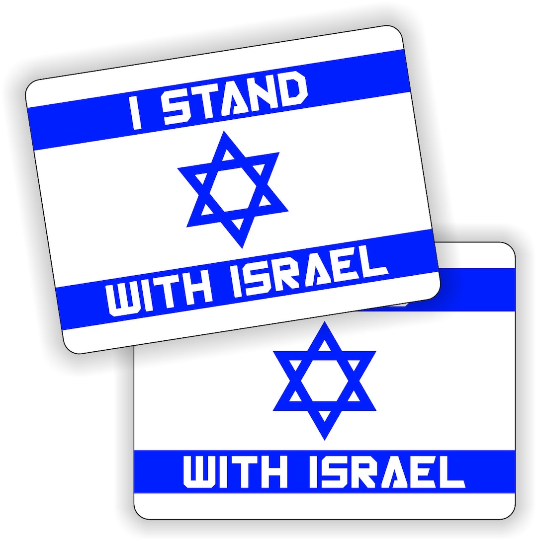 Pair - 2"x3" I STAND WITH ISRAEL Vinyl Decals Stickers Flags Israeli ...