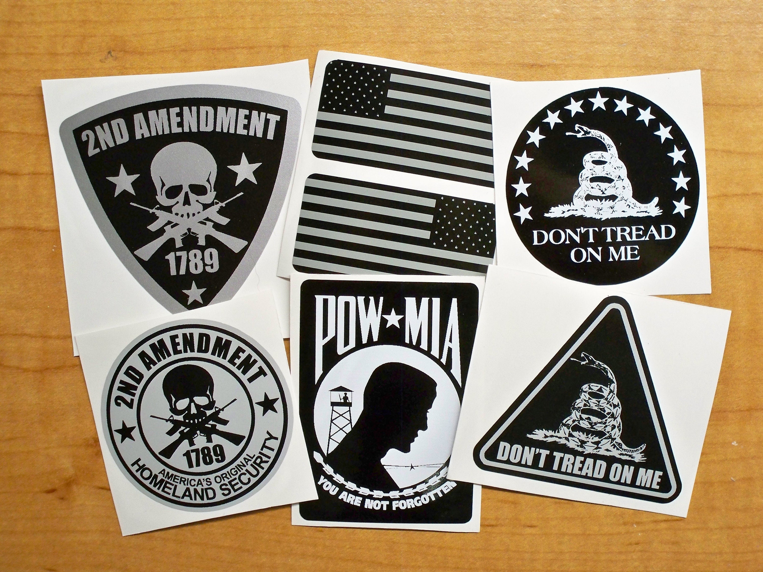 6-pack Funny Hard Hat Stickers 2nd Amendment Shield Black | Etsy