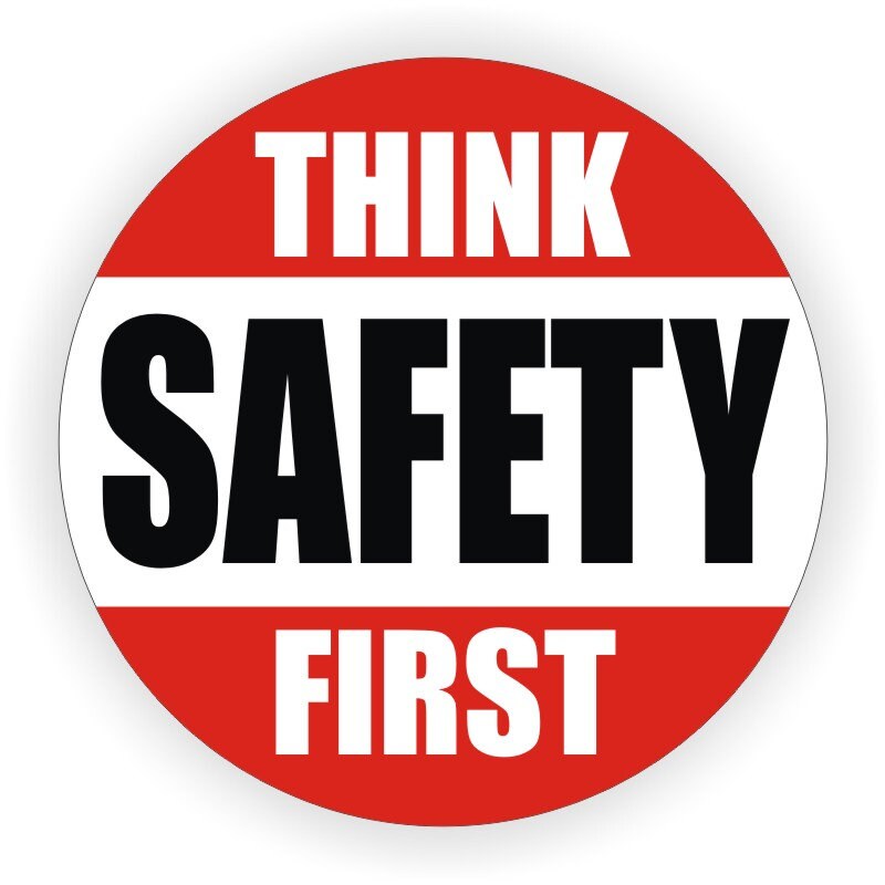 Think SAFETY FIRST Hard Hat Sticker Motorcycle Welding Welder Helmet ...