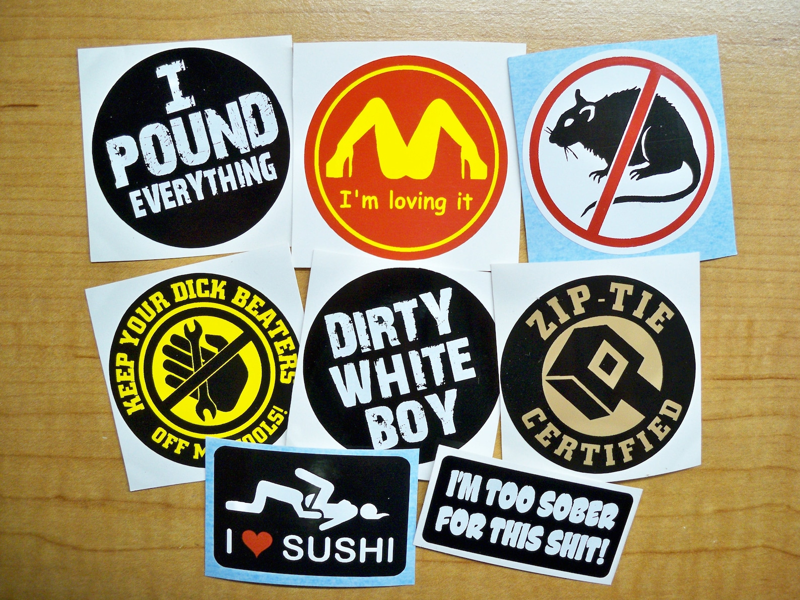 8-pack Vinyl Hard Hat Stickers Funny Construction Helmet | Etsy