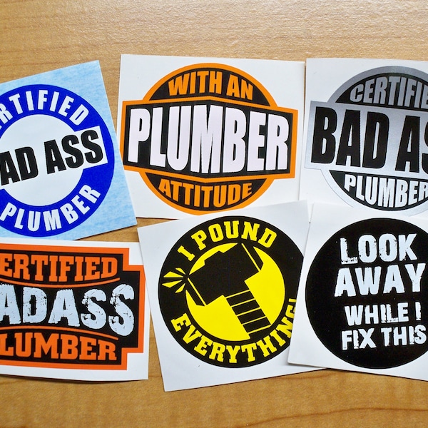 Plumbing Hard Hat Stickers - Etsy