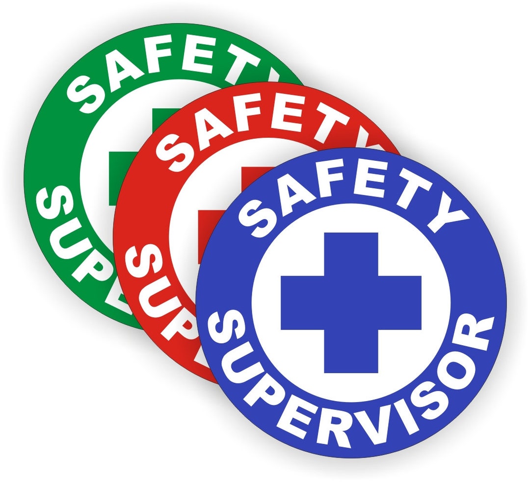3-pack SAFETY SUPERVISOR Vinyl Hard Hat Stickers / Construction Foreman ...