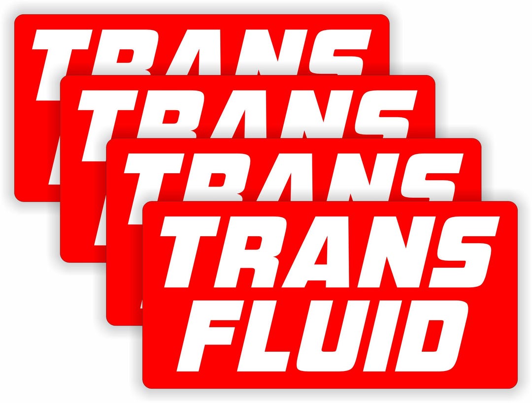 4 Pack - 2x4-inch Trans Fluid Weatherproof Vinyl Stickers Decals Labels ...