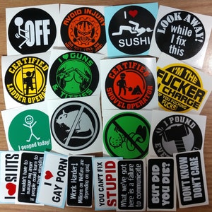Sticker Pack #1 - Lot of 20 Funny Crazy Hard Hat Stickers | Safety ...