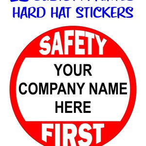25-pack Custom Printed Safety First Hard Hat Stickers | Add Your ...