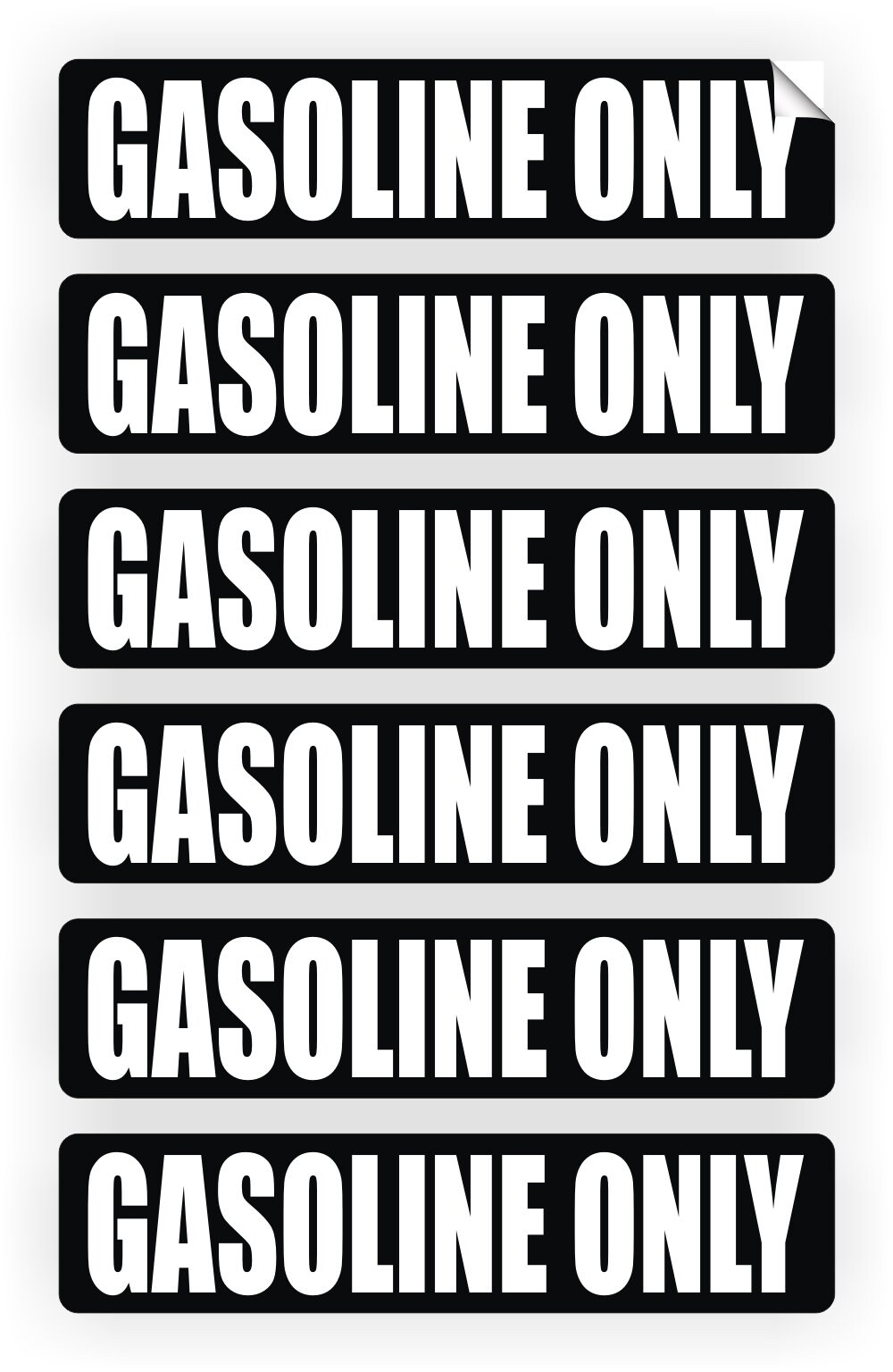 6-pack GASOLINE ONLY Vinyl Stickers Decals Labels Many - Etsy