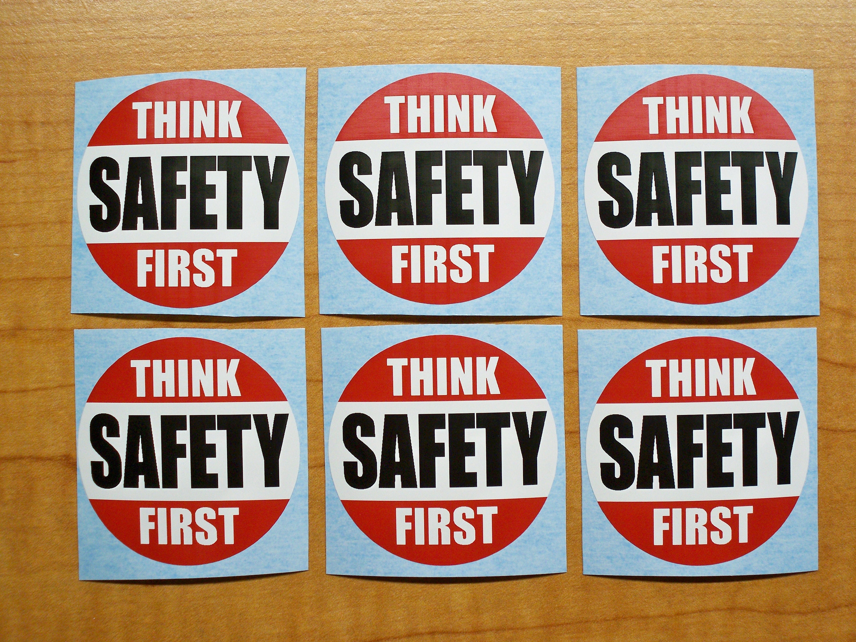 6-pack Funny Hard Hat Stickers Think SAFETY FIRST Vinyl | Etsy
