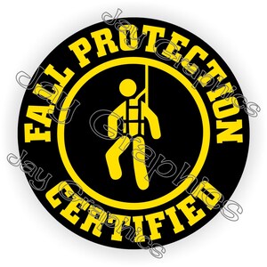 FALL PROTECTION Certified Vinyl Hard Hat Sticker | Motorcycle Welding ...