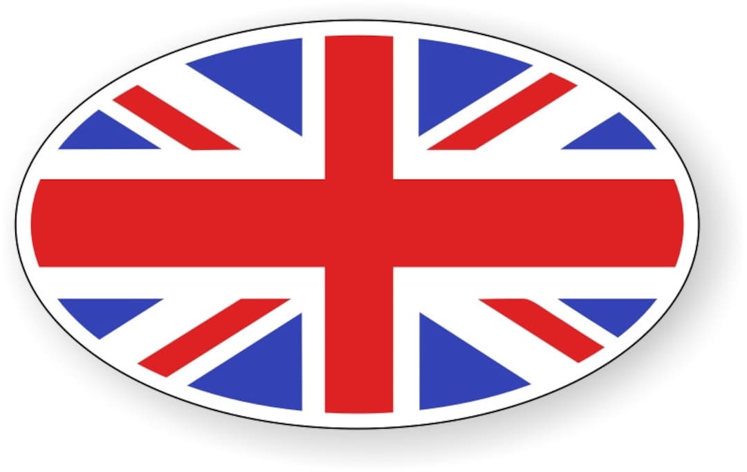 British Flag Oval Vinyl Bumper Sticker | Car Window Decal | SUV Euro ...