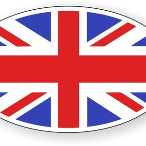 British Flag Oval Vinyl Bumper Sticker | Car Window Decal | SUV Euro ...