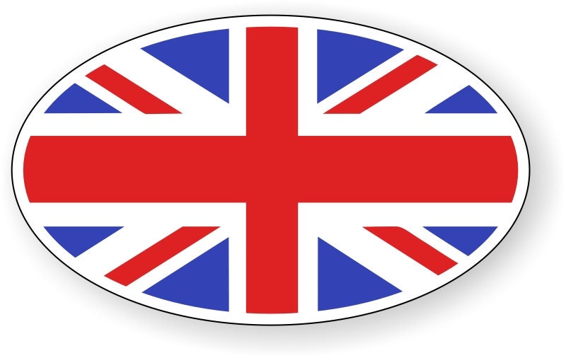 British Flag Oval Vinyl Bumper Sticker Car Window Decal | Etsy