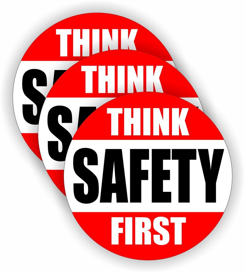 3-pack Think SAFETY FIRST Vinyl Hard Hat Stickers Vinyl - Etsy