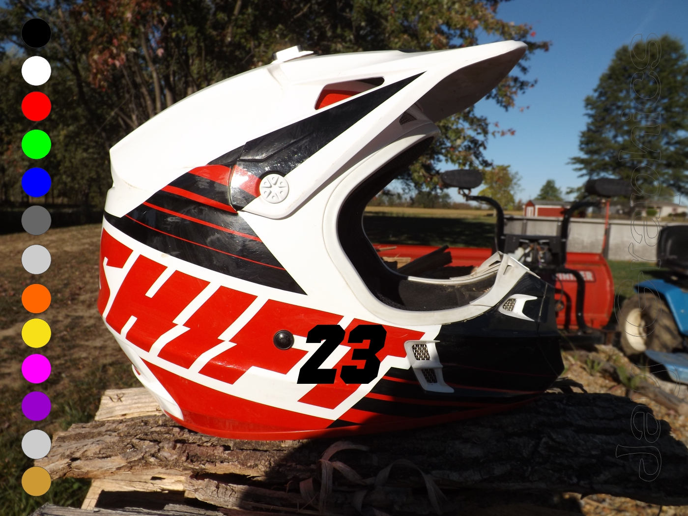 Pair 2 Custom Helmet Side Numbers Stickers | Etsy