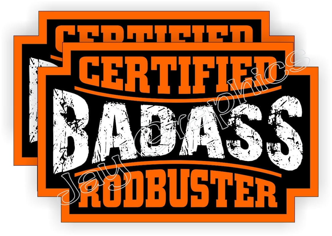 Badass Rodbuster Funny Hard Hat Stickers | Motorcycle Welding Helmet ...