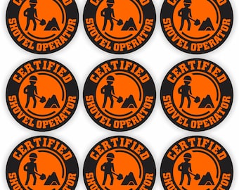 2x Certified Shovel Operator Hard Hat Stickers Motorcycle | Etsy