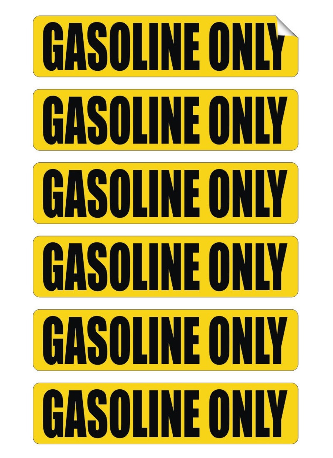 6-pack GASOLINE ONLY Vinyl Stickers Decals Labels Many - Etsy