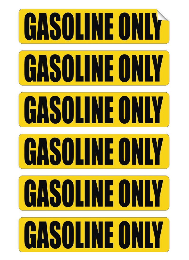 6-pack GASOLINE ONLY Vinyl Stickers Decals Labels Many - Etsy